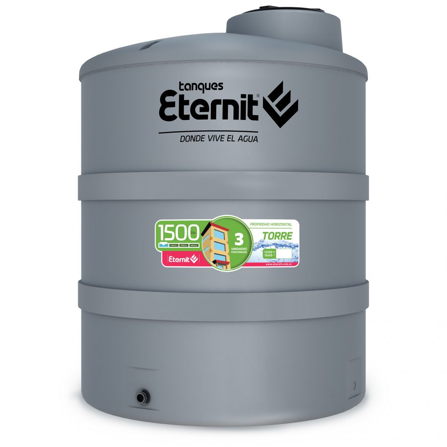 Tanque de Agua Tricapa Eternit Torre 1500 Lts. | Materialespro
